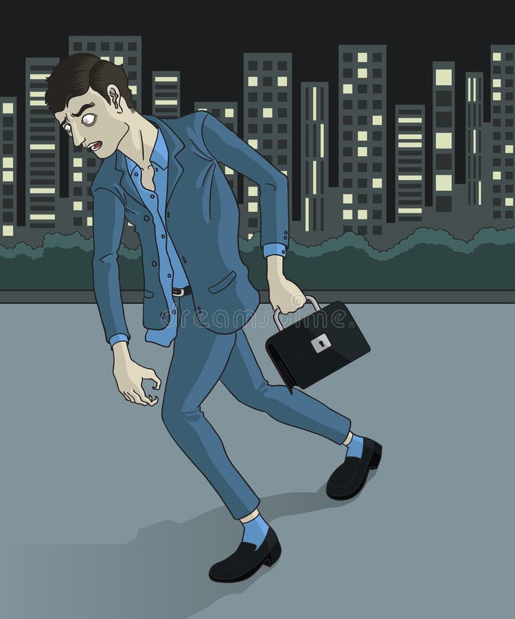 Working dead stock vector. Illustration of night, unconscious - 52809429