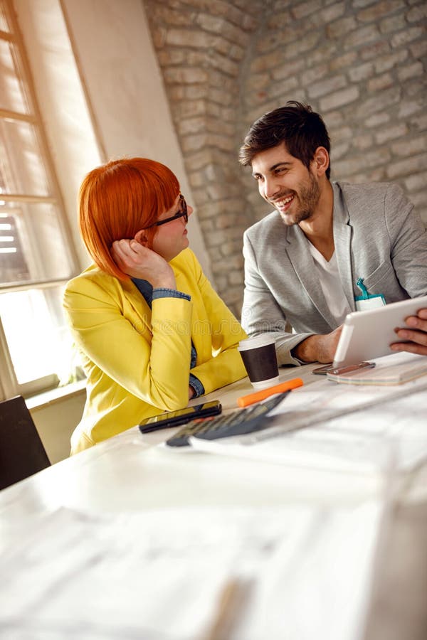 Working on Design- Designers Enjoying Working on Project Stock Photo ...