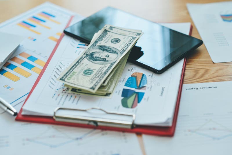 Working Desk and Working Document Successful Businessman in Their Work ...