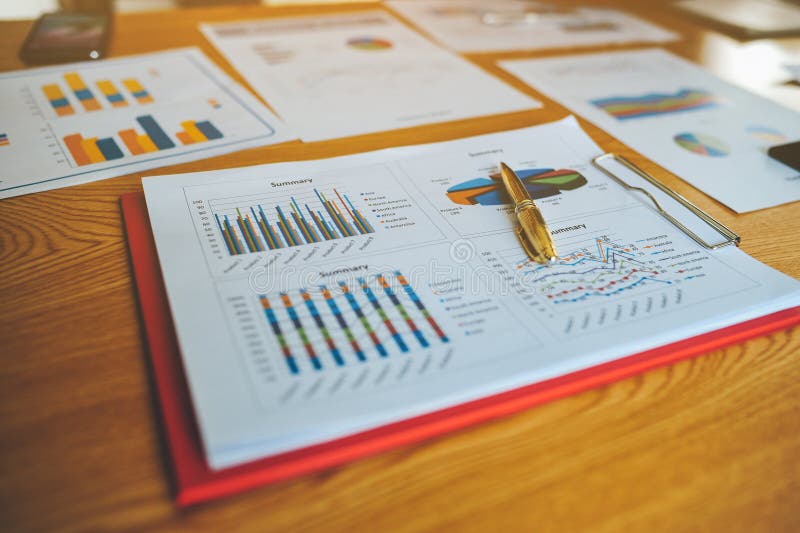 Working Desk and Working Document Successful Businessman in Their Work ...