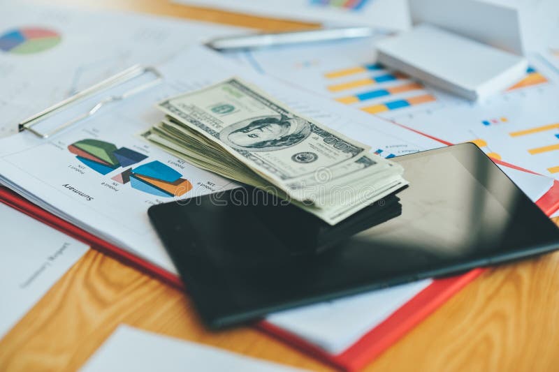 Working Desk and Working Document Successful Businessman in Their Work ...