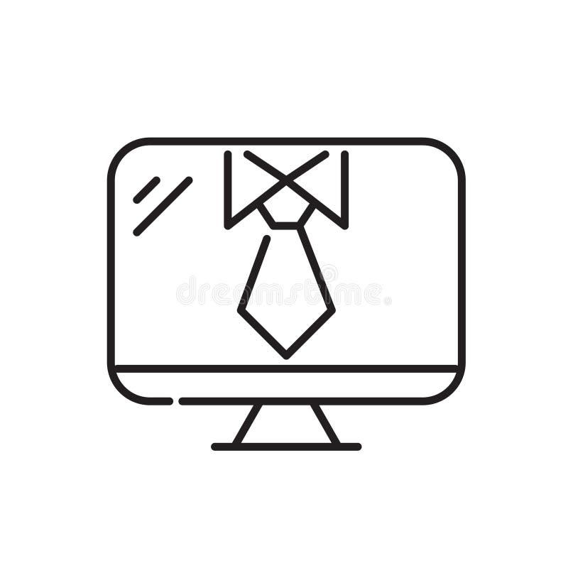 Working on a Desktop Computer. Shirt and Tie Stock Vector ...