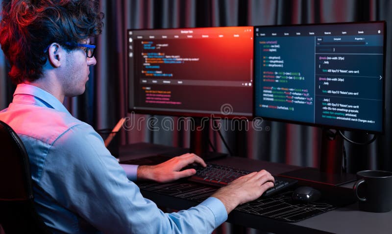 It Developer Creating Online Software Information Coding on Pc Screen ... It Developer Creating Online Software Information Coding on Pc Screen ...