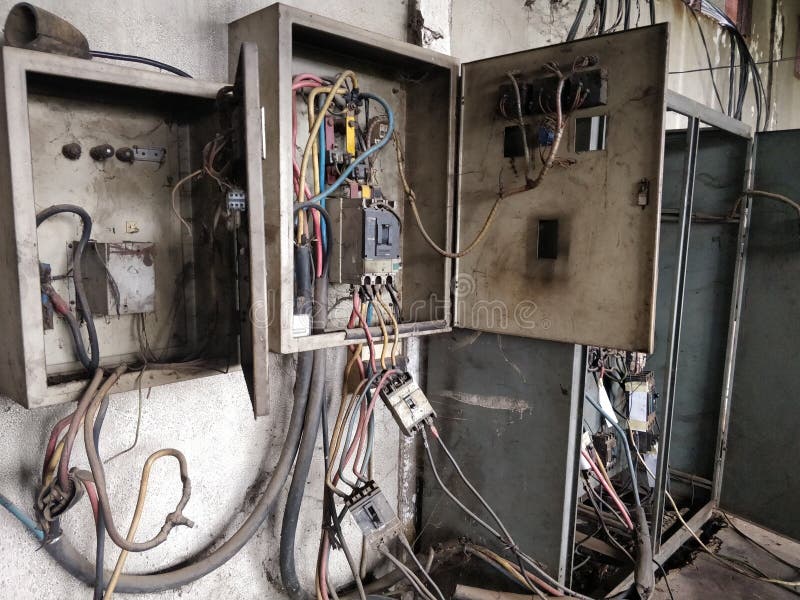 In Working on Diesel Power Generator Electrical Panels Stock Photo ...