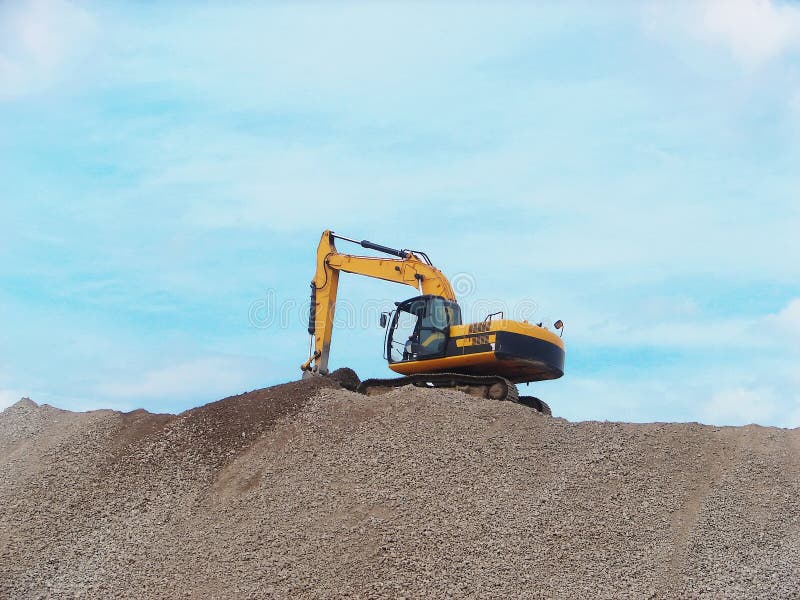 Working digger stock image. Image of motor, object, excavate - 14235349