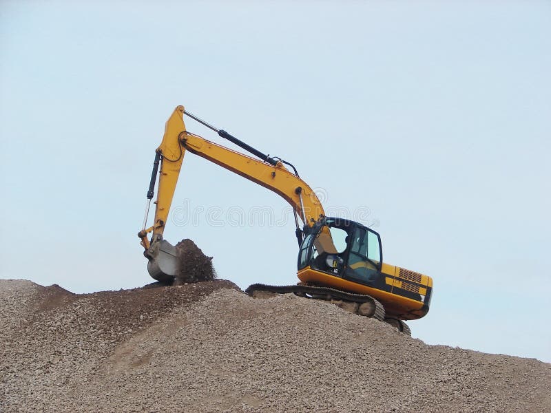 Working digger stock image. Image of motor, object, excavate - 14235349