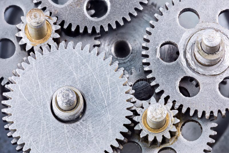 Working Dirty Industrial Metal Cog Wheels Macro View Stock Image ...