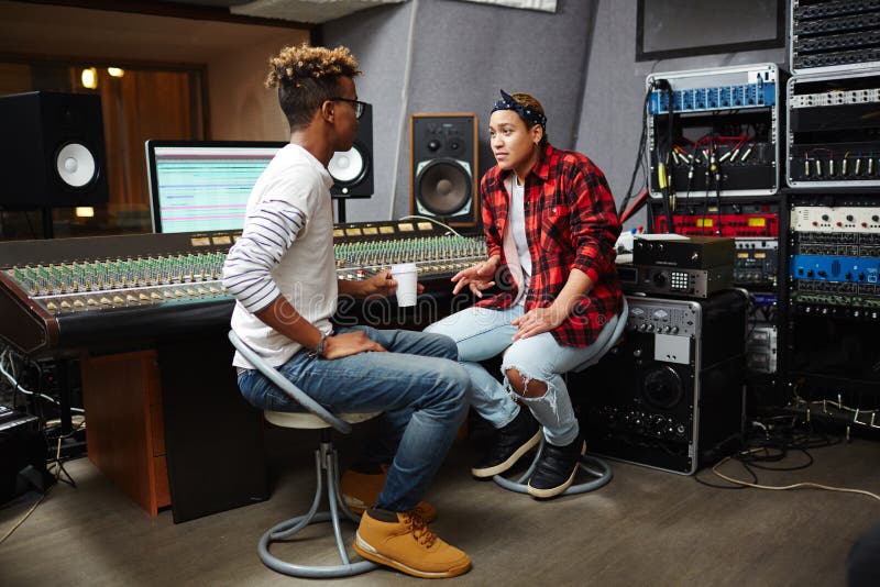 Working discussion stock photo. Image of media, group - 109336728