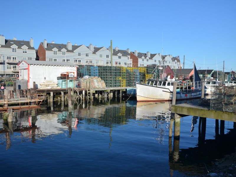 Working dock stock image. Image of boat, commercial, traps - 25615895