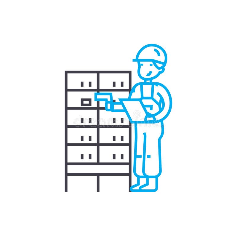 Working Documentation Engineer Linear Icon Concept. Working ...