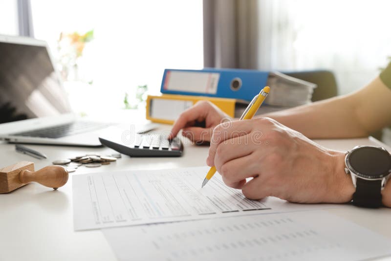 Working with Documents, Person Workspace Stock Photo - Image of concept ...