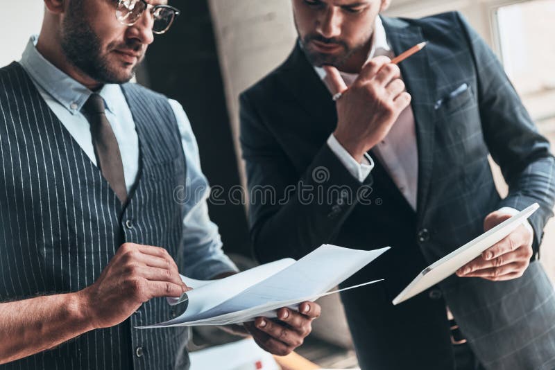 Working with documents. stock image. Image of confidence - 123225431