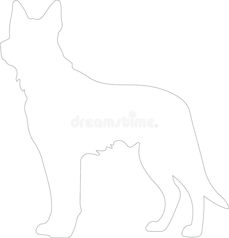 Working Dog Outline Silhouette Generative Ai Stock Vector ...