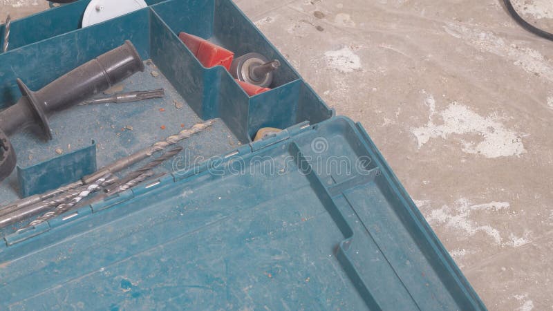 Working Dusty Tools, Drills, Drills, a Puncher in a Tool Case Stock ...