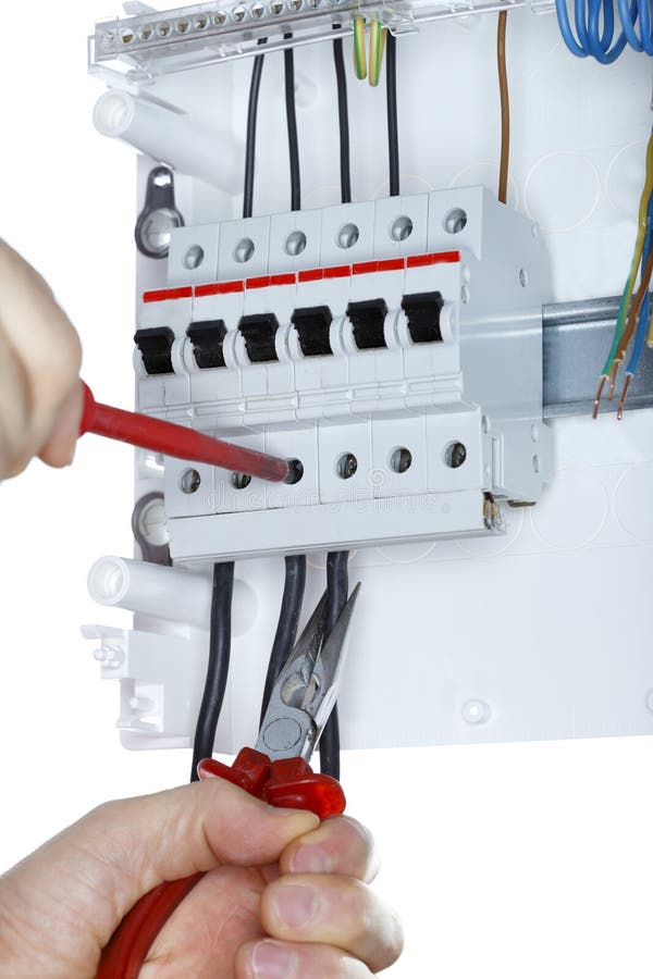 Working on an Electric Junction Stock Image - Image of isolate, power ...
