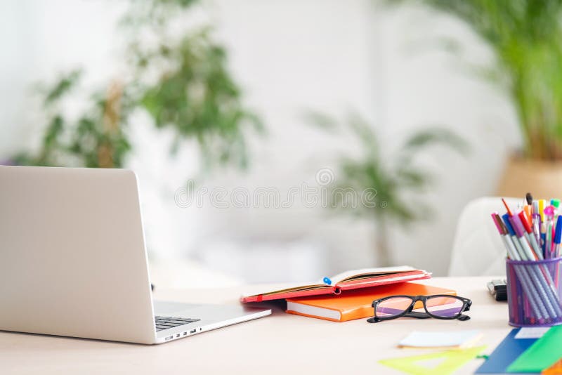 Working Environment on the Desktop at Home. Freelancer, Home Office ...