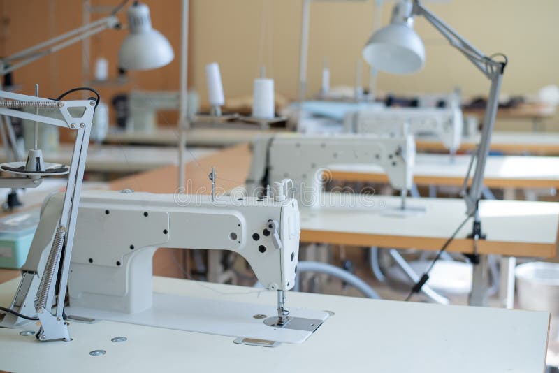 Working Environment Sewing Workshop. Tailoring Industry Stock Photo ...