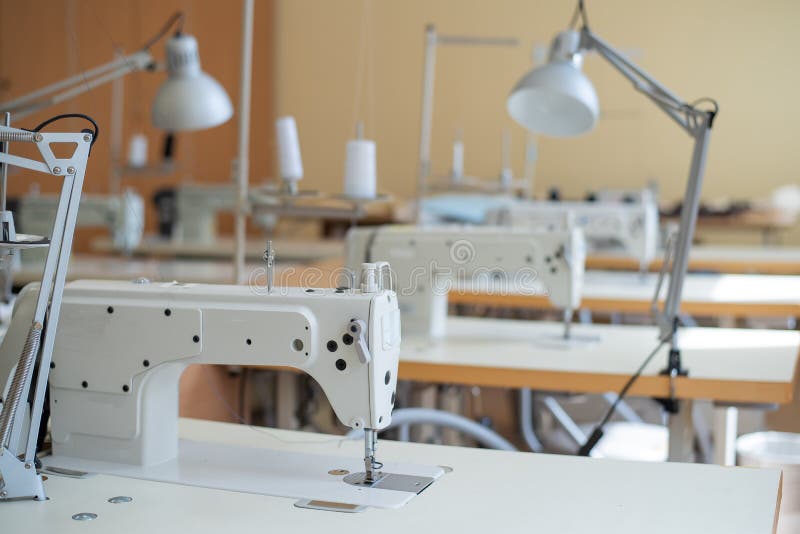 Working Environment Sewing Workshop. Tailoring Industry Stock Photo ...