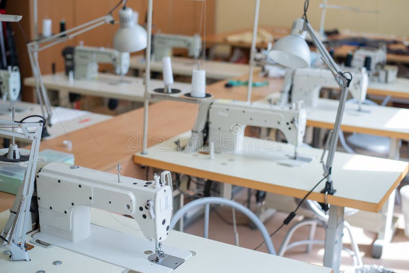 Working Environment Sewing Workshop. Tailoring Industry Stock Image ...