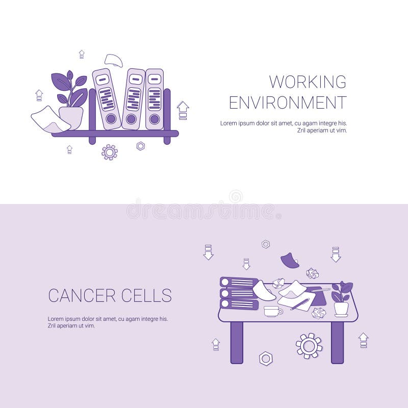 Working Environment and Workplace Concept Template Web Banner with Copy ...
