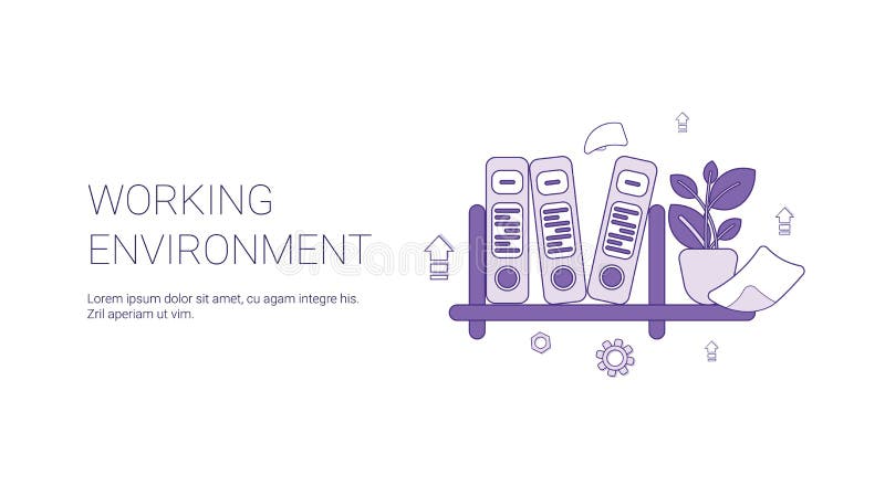 Working Environment Workplace Concept Template Web Banner with Copy ...
