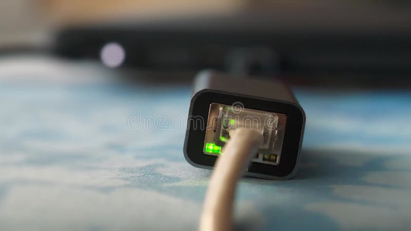 Working Ethernet Cable Adapter with Green LED and Flashing Yellow LED ...