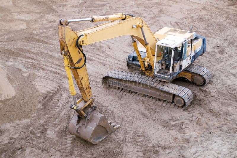 Working Excavator from Above Stock Photo - Image of vehicle, tracked ...