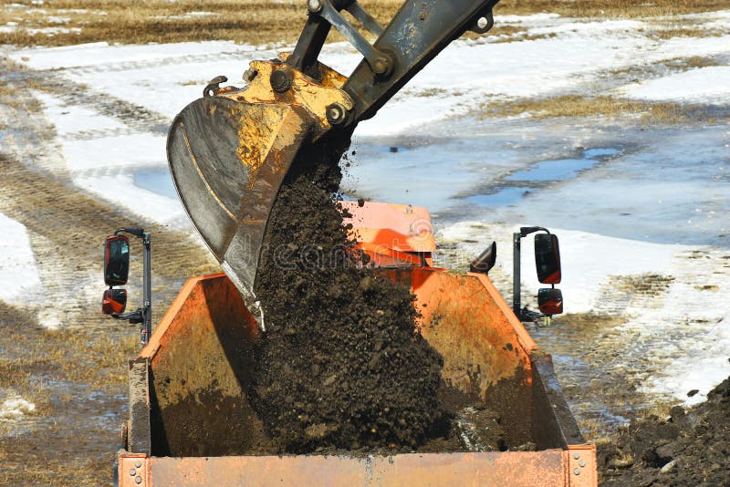 Working Excavator Bucket Close Up Stock Image - Image of earthmover ...