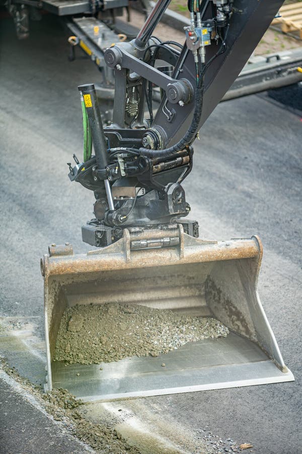 Working Excavator Loader Machine at Demolition Construction Site Stock ...