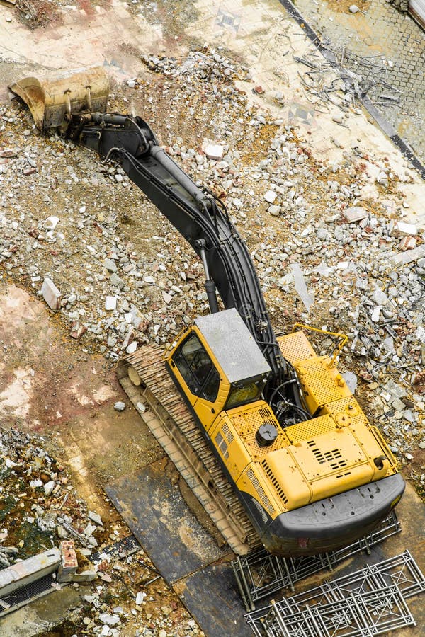 Excavator top view stock photo. Image of machinery, sunset - 114316862