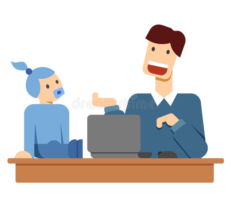 Working father stock vector. Illustration of talk, office - 57963905