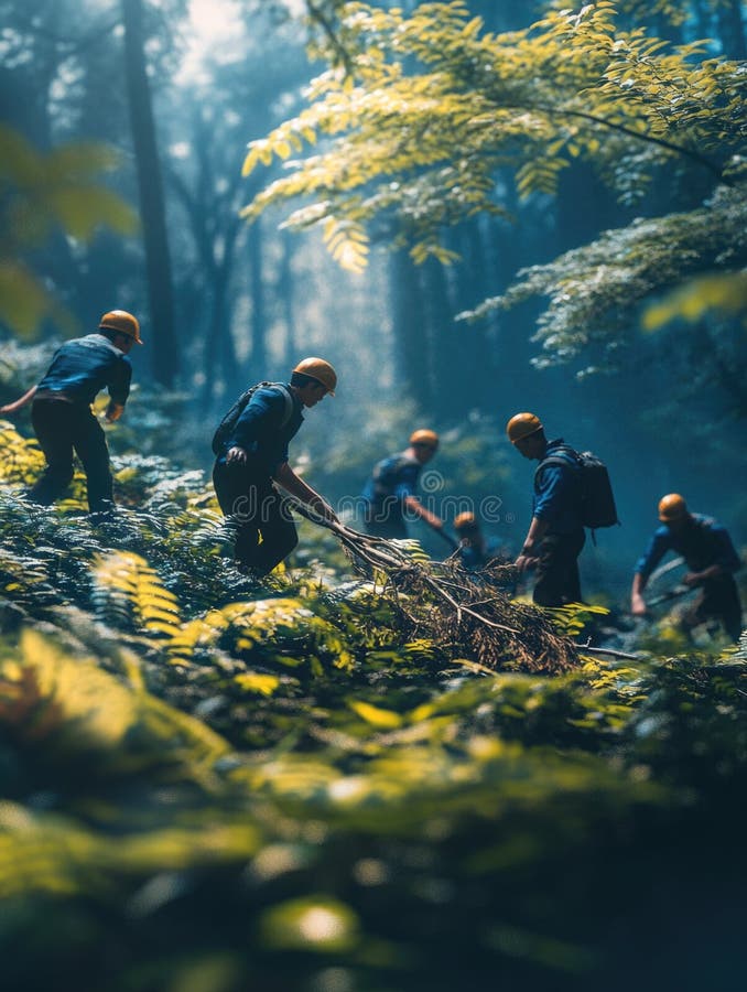 Working in Forest stock image. Image of safety, extraction - 363230039