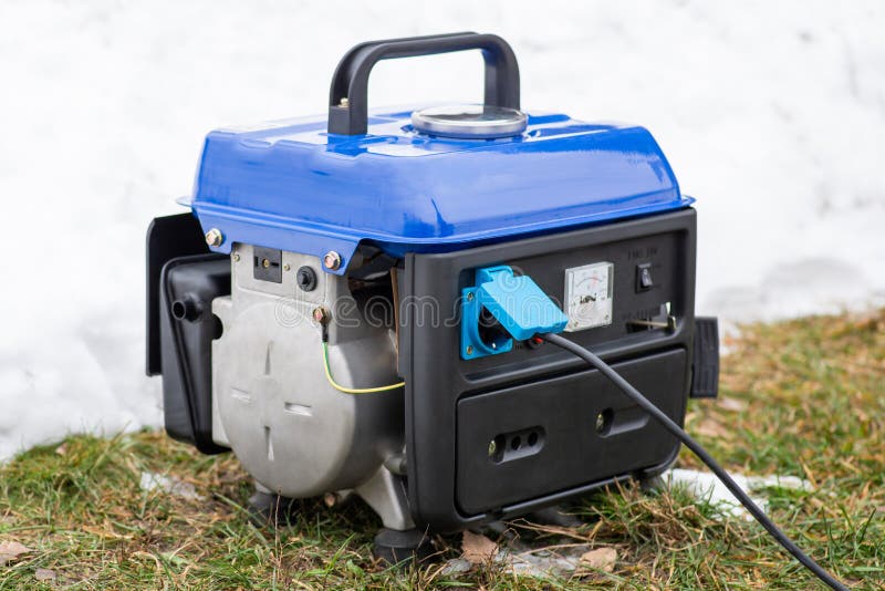 Working Generator Outdoors in Winter Stock Photo - Image of electricity ...