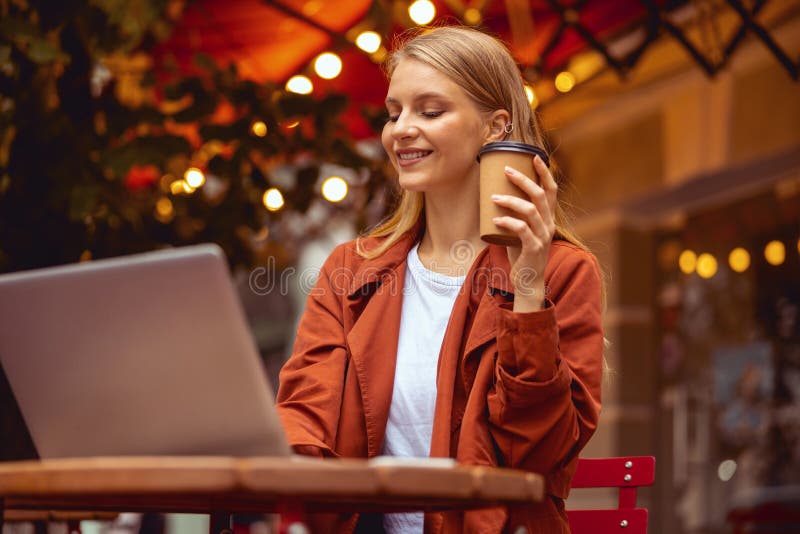 Working Girl Looking at the Computer Screen Stock Image - Image of ...