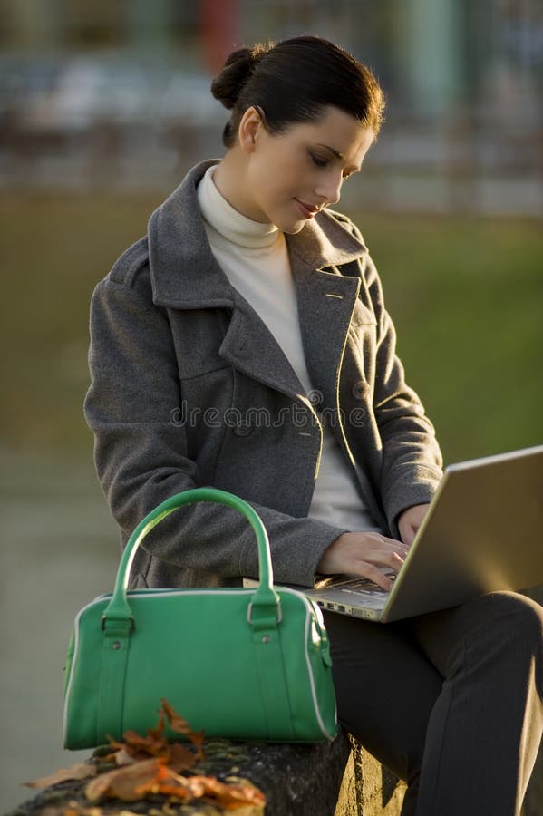 Working on the go stock photo. Image of woman, people - 16250730