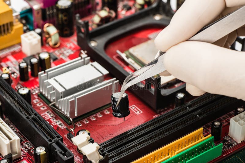 Working on the Graphics Card Stock Image - Image of elbow, chip: 51776841