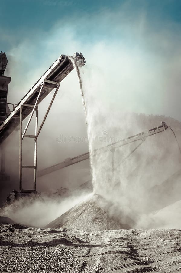 Working Gravel Crusher. Industrial Background Stock Image - Image of ...