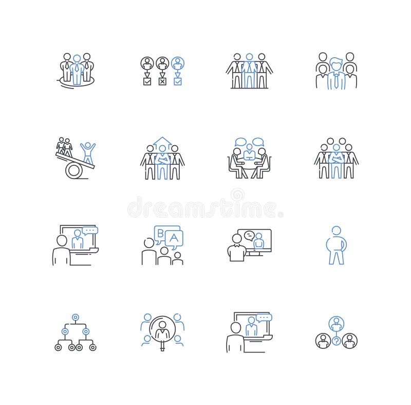 Working Group Line Icons Collection. Collaboration, Team, Brainstorming ...