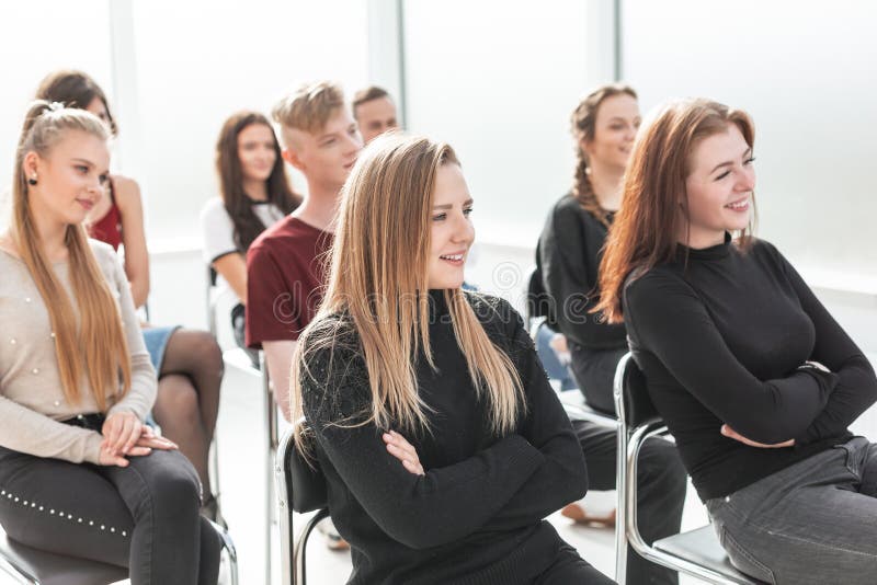 Working Group of Young Professionals Sitting in the Conference Room ...