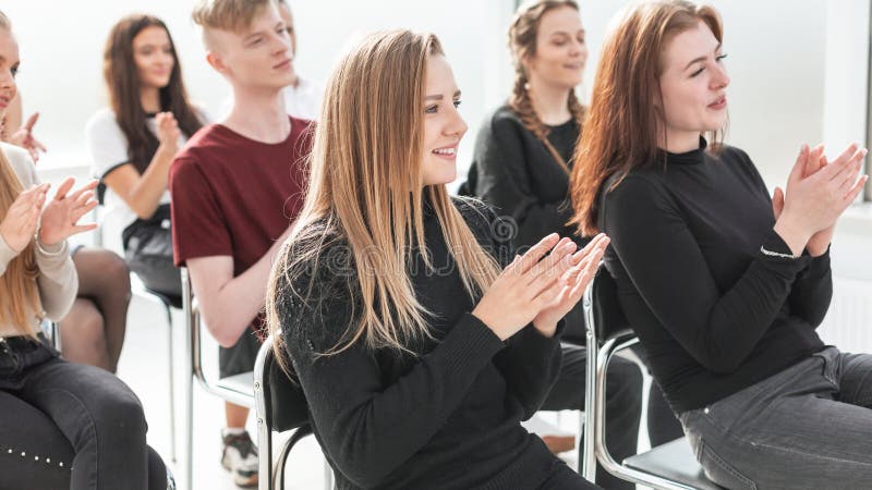 Working Group of Young Professionals Sitting in the Conference Stock ...