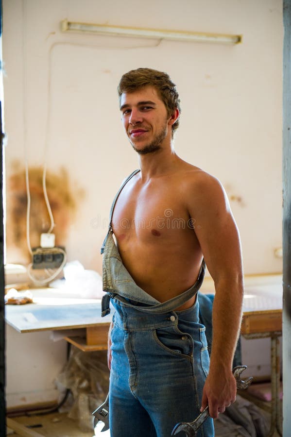 Working guy stock photo. Image of torso, male, home, smiling - 44241990