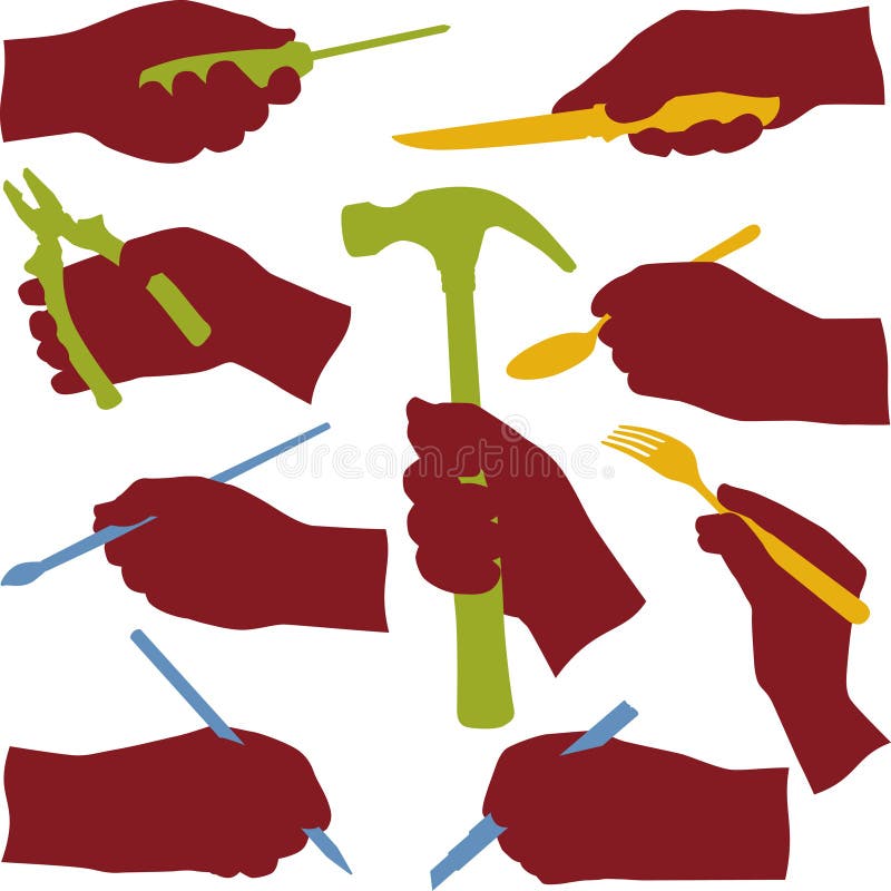 Working hands stock vector. Illustration of space, spoon - 21211497