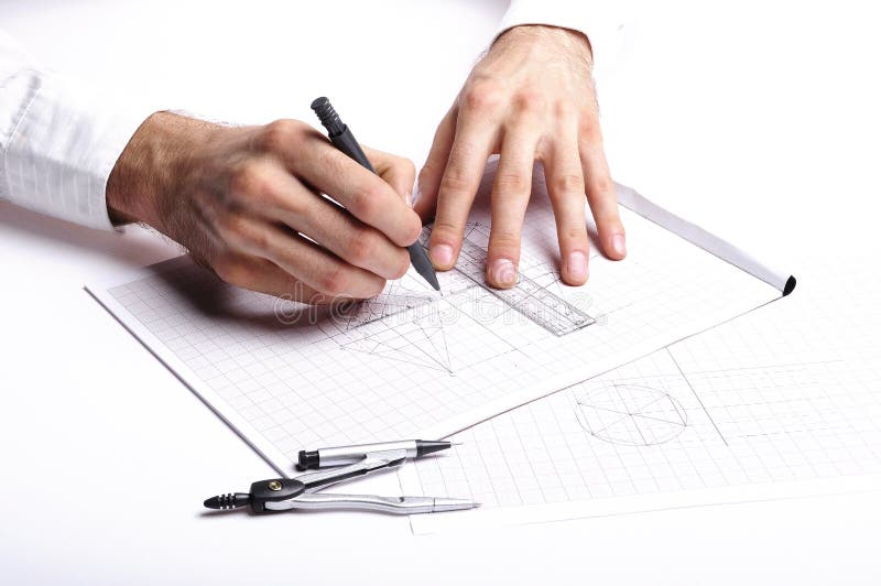 Working hands stock photo. Image of compass, architecture - 21798268