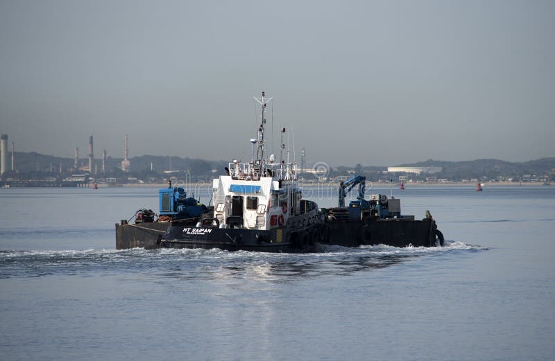 Working Harbor Vessel Motors Across Botany Bay Editorial Photography ...