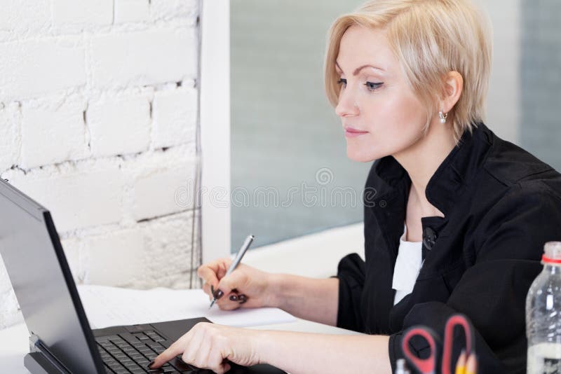 Working hard stock image. Image of smart, blue, indoors - 28410615