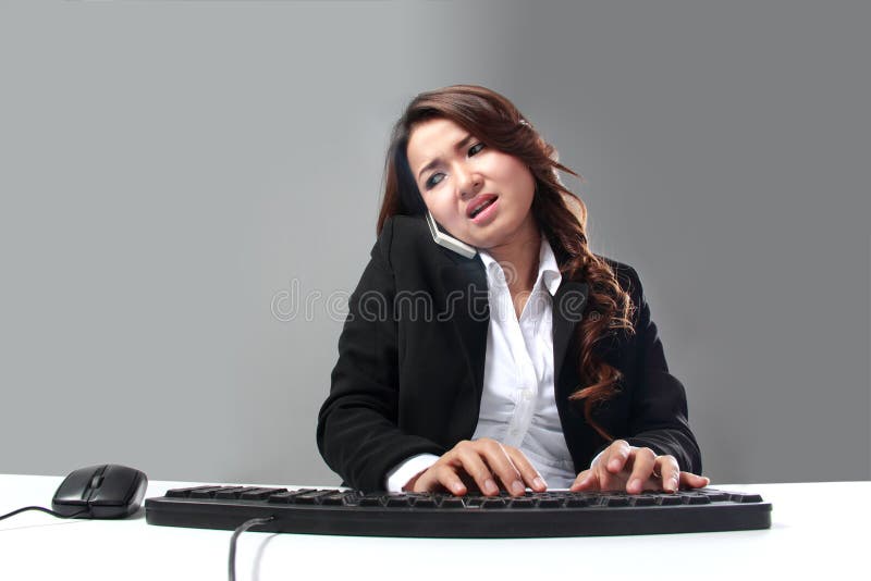 Working computer stock image. Image of assignment, businesswoman - 70163055