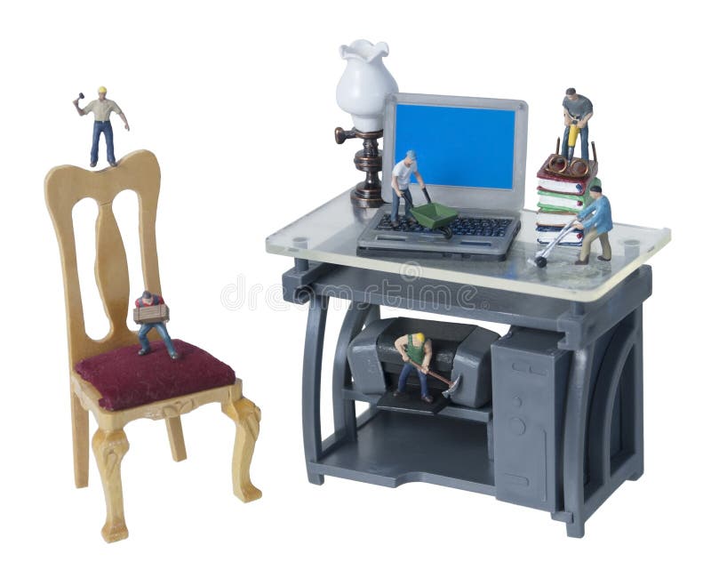 Working Hard in the Office with Tools and Technology Stock Image ...