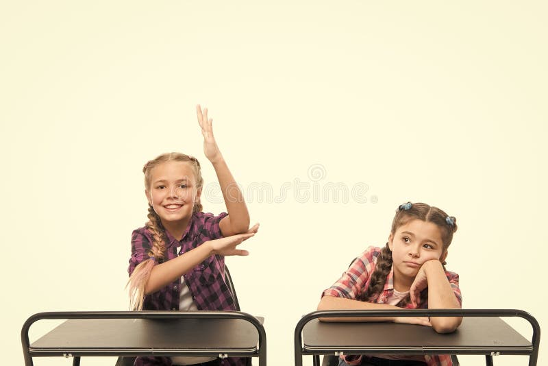 Working Their Knowledge. Adorable Small Schoolchildren Passing ...