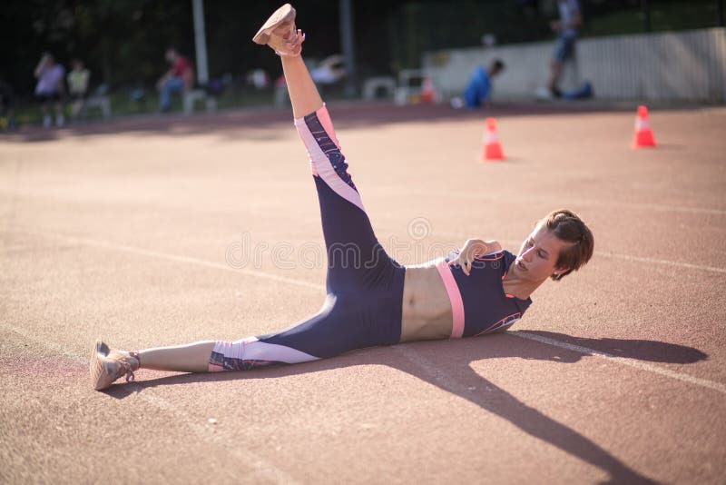 Working on her body stock photo. Image of professional - 171545970