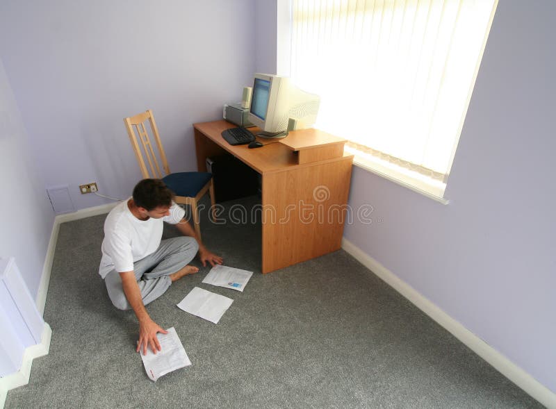 Working at home stock photo. Image of tracksuit, caucasian - 1799402